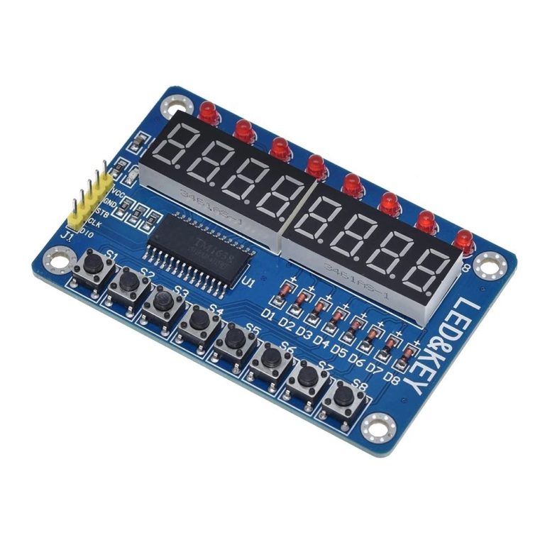 TM1638 LED kijelző 8 nyomógombbal Arduino modul - Do IT Smart Webshop